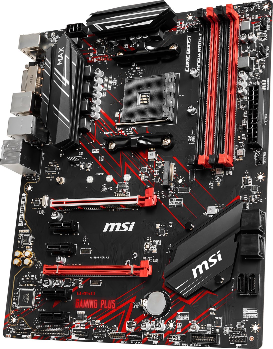MSI B450 GAMING PLUS MAX AM4 DDR4 RGB LED CrossFire ATX Motherboard Retail