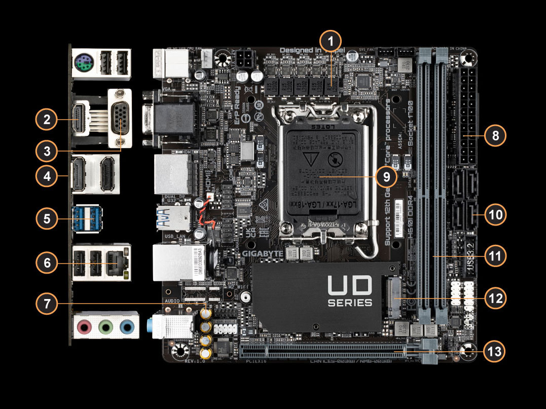 Gigabyte H610I DDR4 Intel Socket 1700 Motherboard