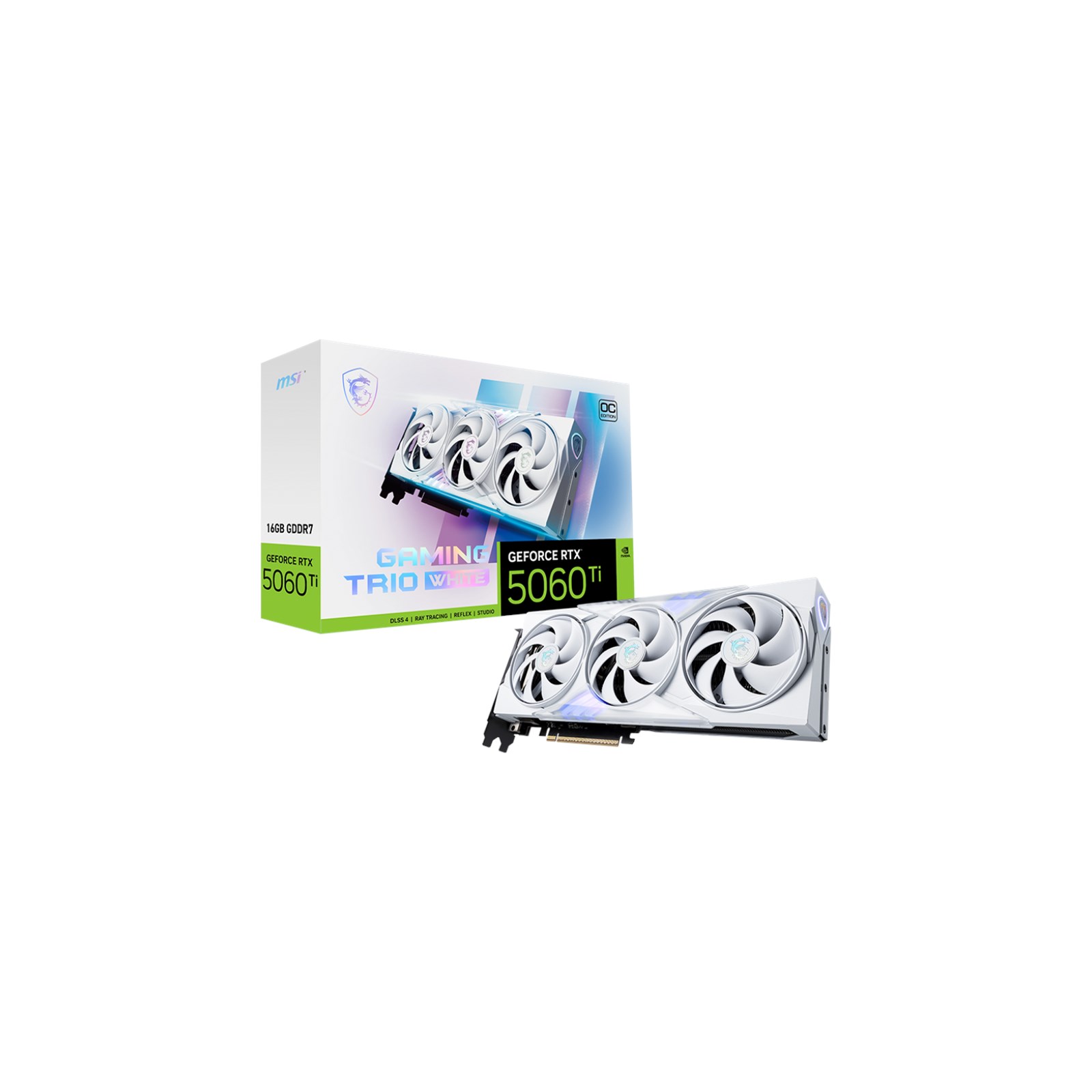 MSI GeForce RTX 5060 Ti GAMING TRIO WHITE OC 16GB GDDR7 Graphics Card